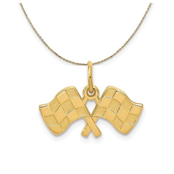 Black Bow Jewelry Co. | Jewelry | 4k Yellow Gold Checkered Racing Flags ...